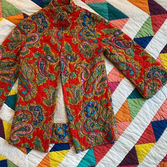 Unique Vintage | Jackets & Coats | 7s Paisley Handmade Quilted Jacket ...